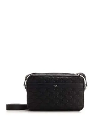 Celine Horizontal Messenger Triomphe Messenger Bag - Black