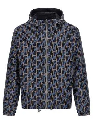 Fendi Reversible "fendinity" Print Technical Windbreaker - Blue