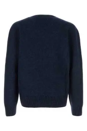 Alexander McQueen Melange Wool Blend Sweater - Blue
