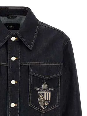 Fendi Crest Denim Jacket - Blue