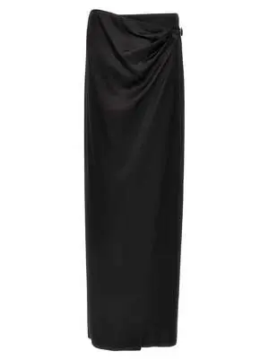 TOM FORD Wrap Skirt In Silk Satin - Black