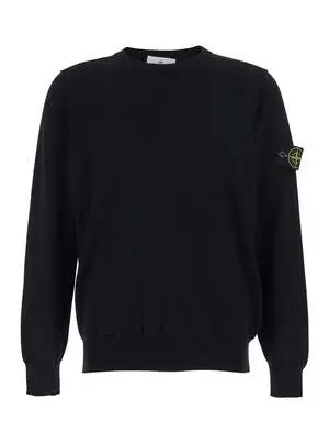 Stone Island STONE ISLAND Long Sleeve Cotton T-shirt With Logo Patch Multicolor