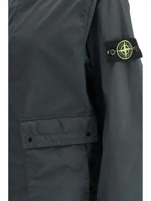 Stone Island Light Compact Touch Poly-tc Car Coat - Gray