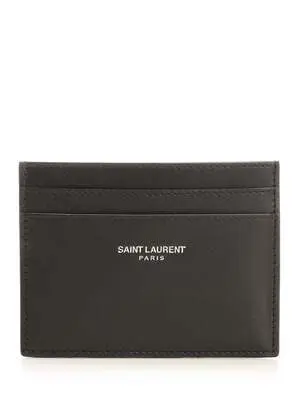 Saint Laurent Calfskin Card Holder - Black