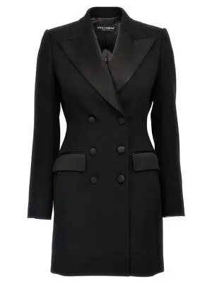 Dolce & Gabbana Dolce' Double-breasted Tuxedo Blazer - Black