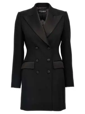 Dolce & Gabbana Dolce' Double-breasted Tuxedo Blazer - Black