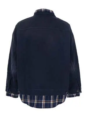 Balenciaga Cotton Double Layer Effect Jacket With Striped Motif