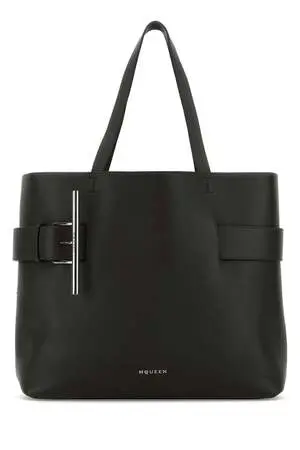 Alexander McQueen Leather T-bar Shopping Bag - Black