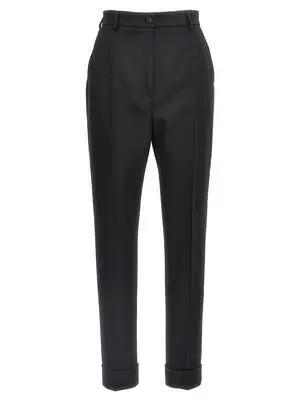 Dolce & Gabbana Tailored Virgin Wool Trousers - Black