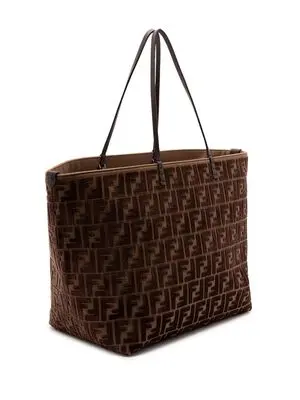 Fendi Ff Jacquard Velvet Shopper Bag - Brown