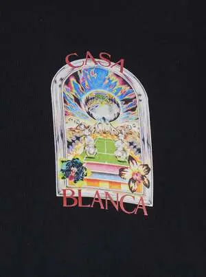 Casablanca Black T-shirt With Logo Detail On The Front And Maxi Logo On The Back In Cotton - Multicolor