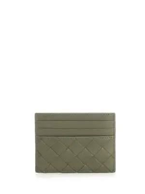 Bottega Veneta Intrecciato Credit Card Holder - Green