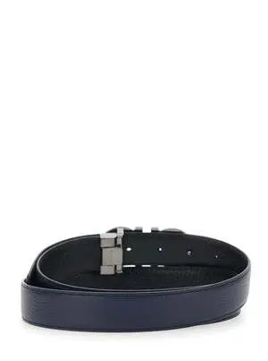 FERRAGAMO Gancini Buckle Belt In Grained Leather - Multicolor