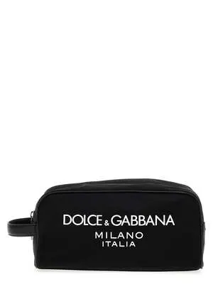 Dolce & Gabbana Logo Nylon Makeup Bag - Black