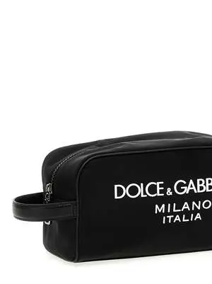 Dolce & Gabbana Logo Nylon Makeup Bag - Black