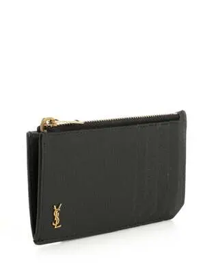 Saint Laurent Tiny Cassandre Fragments Zip-around Card Holder