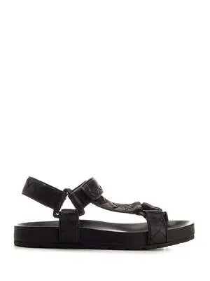 Bottega Veneta Woven Leather Slingback Sandals - Black