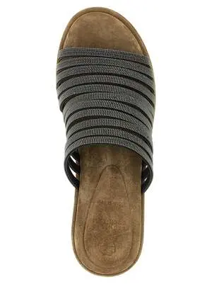 Brunello Cucinelli Precious Straps Wedge Sandals