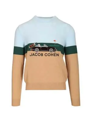 Jacob Cohen Crewneck Sweater With Porsche Inlay