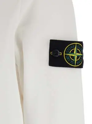 Stone Island Hoodie With Drawstring And Logo Patch - White