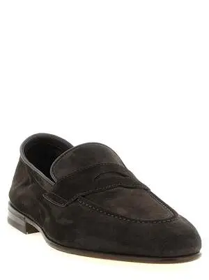 Brunello Cucinelli Suede Penny Loafers - Brown