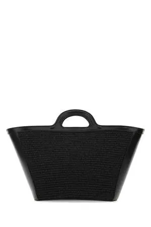 Marni Leather And Raffia Small Tropicalia Summer Handbag - Black