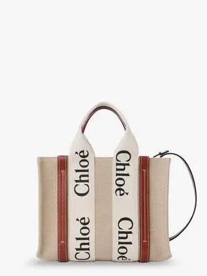 Chloé Woody Linen And Leather Tote Bag - Multicolor