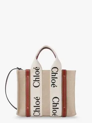 Chloé Woody Linen And Leather Tote Bag - Multicolor
