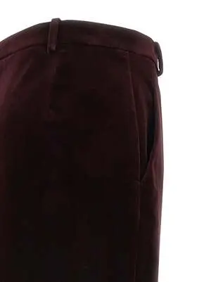 Saint Laurent Midi Velvet Skirt With Button Closure