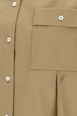 FERRAGAMO Paneled Cotton Blend Shirt