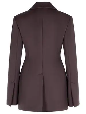 Sportmax Bacio Jacket In Coffee Virgin Wool Blend - Brown