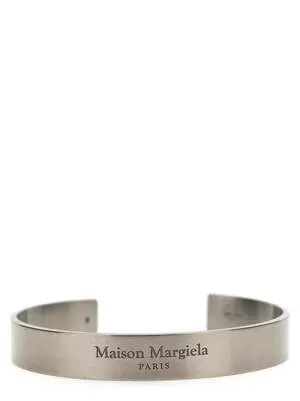 MAISON MARGIELA Logo Engraved Metal Bangle - Silver