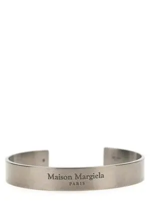 MAISON MARGIELA Logo Engraved Metal Bangle - Silver