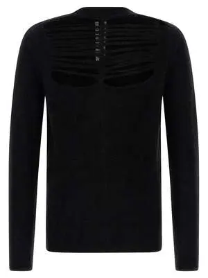 Rick Owens Ls Top Alpaca Wool Blend Sweater - Black
