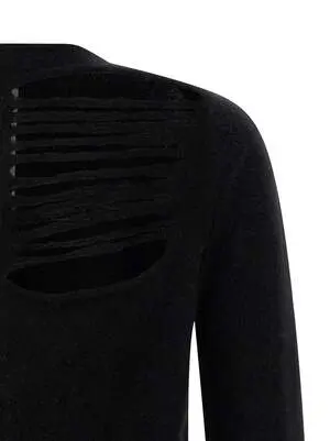 Rick Owens Ls Top Alpaca Wool Blend Sweater - Black