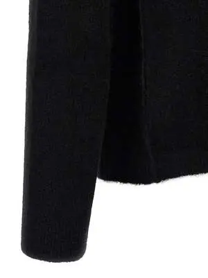 Rick Owens Ls Top Alpaca Wool Blend Sweater - Black