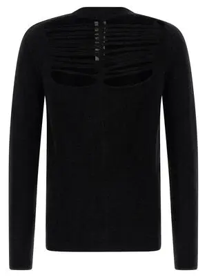 Rick Owens Ls Top Alpaca Wool Blend Sweater - Black