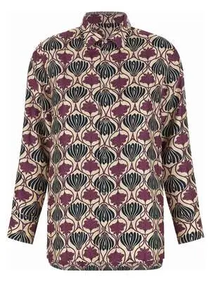 Max Mara Times Reversible Printed Silk Shirt - Multicolor