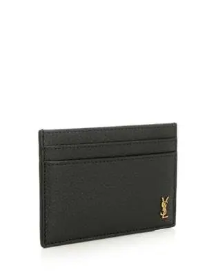 Saint Laurent Tiny Cassandre Card Holder - Black
