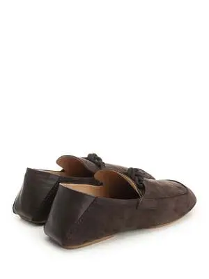 Bottega Veneta Daddy Suede Loafers With Knot Detailing - Brown