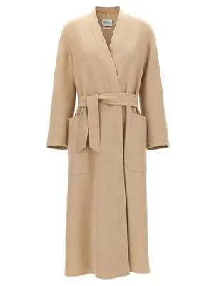 Max Mara Vezzoso Camel Wool Coat - Cream