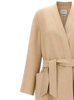 Max Mara Vezzoso Camel Wool Coat - Cream