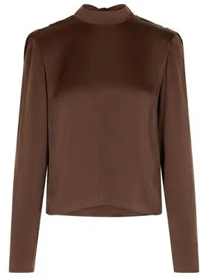 ROTATE BY BIRGER CHRISTENSEN Bowina Polyester Blouse - Brown