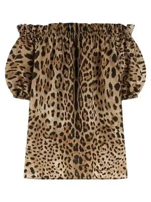 Dolce & Gabbana Animal Print Off-the-shoulder Top