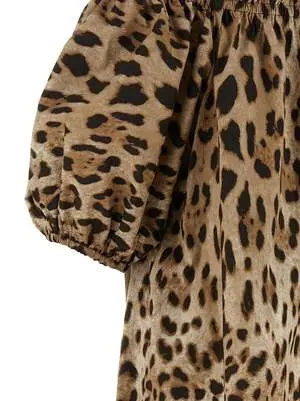 Dolce & Gabbana Animal Print Off-the-shoulder Top