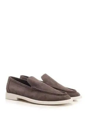 Bottega Veneta Astaire Suede Moccasins - Gray