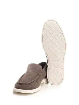 Bottega Veneta Astaire Suede Moccasins - Gray