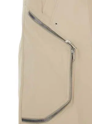 Rick Owens Beige Cotton High-waisted Zip Pocket Trousers - Multicolor