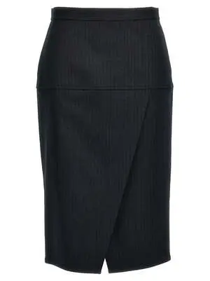 Fendi Pinstriped Wool Sheath Skirt