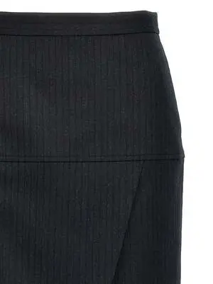Fendi Pinstriped Wool Sheath Skirt